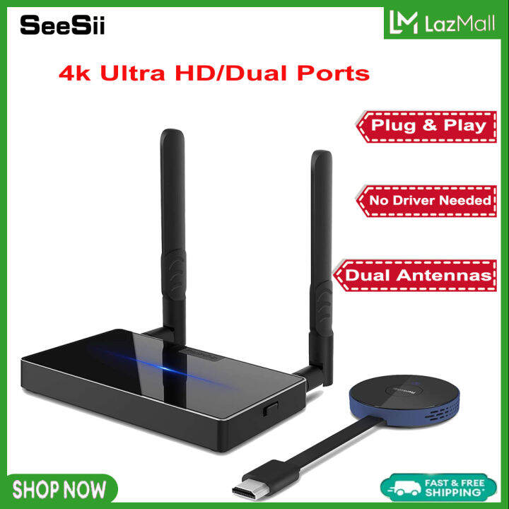 SeeSii เครื่องส่งสัญญาณไร้สาย HDMI และชุดรับสัญญาณแบบ Full HD 4K 30Hz ...