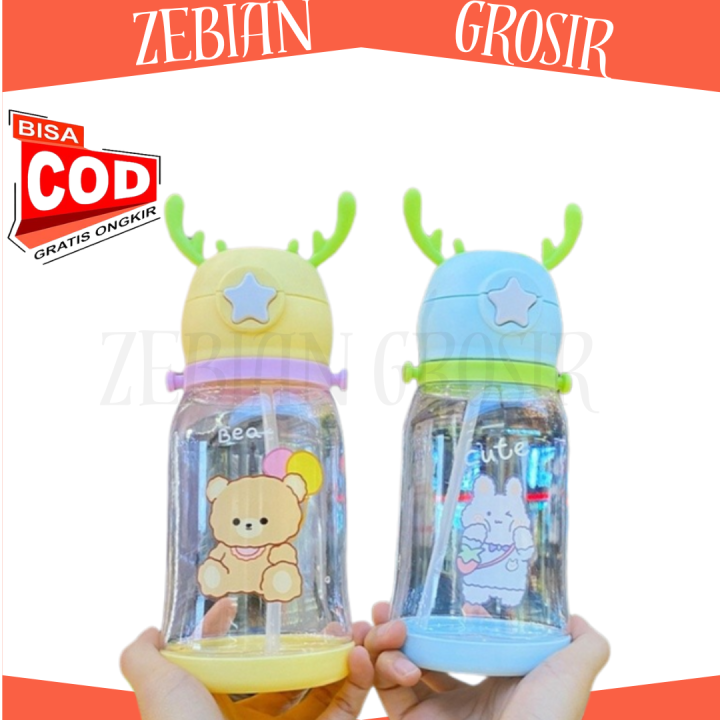 BOTOL RUSA TALI - Botol Air Minum Anak Sedotan 610ml Model Tanduk Rusa Lucu / Botol Minum Anak ...