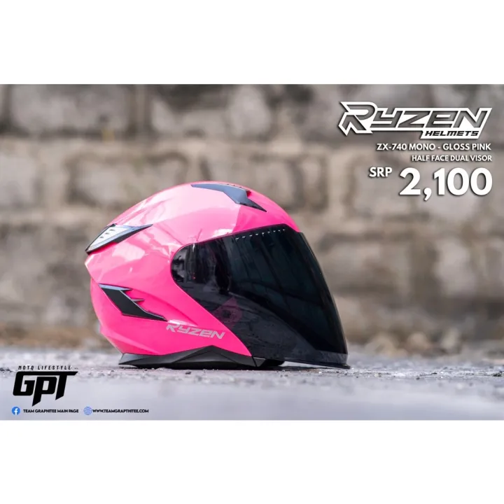 RYZEN ZX740 PLAIN Half face Dual Visor Helmets | Lazada PH