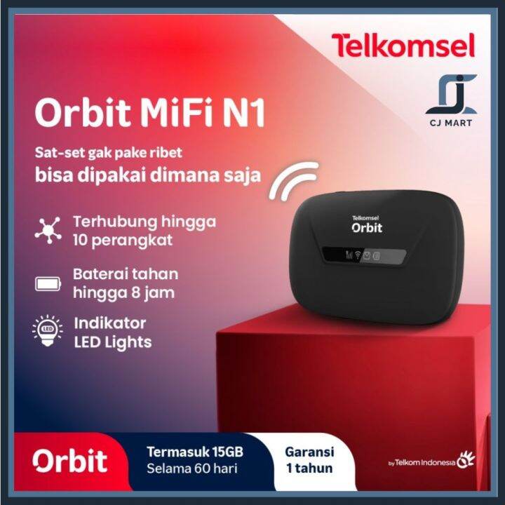 Telkomsel Orbit Mifi N1 Portable Modem Wifi 4G High Speed Bonus Data ...