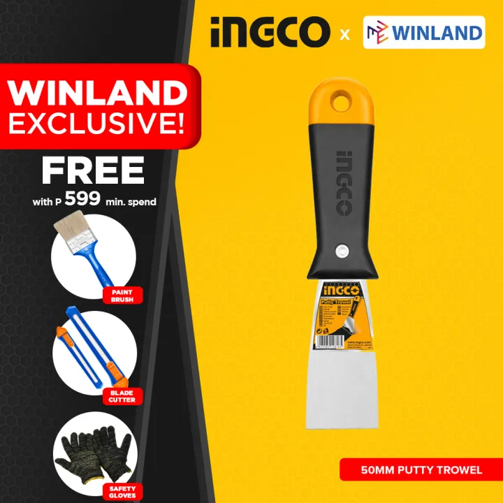 INGCO Tools Putty Trowel Stainless with Soft Grip Handle 50mm HPUT68050 ...