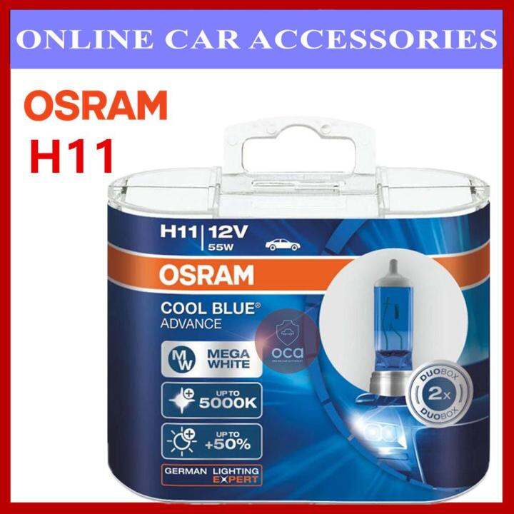 OSRAM H11 12V 60/55W Cool Blue Advance 5000K Xenon HID Looks Mega White ...