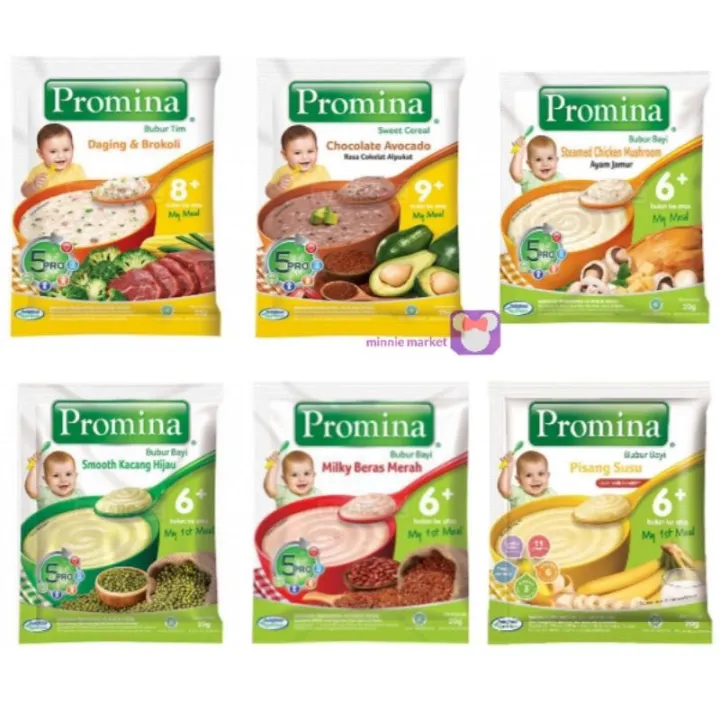 Promina Sachet 6m+ 8m+ 9m+ bubur mpasi bayi Pisang susu kacang hijau ...