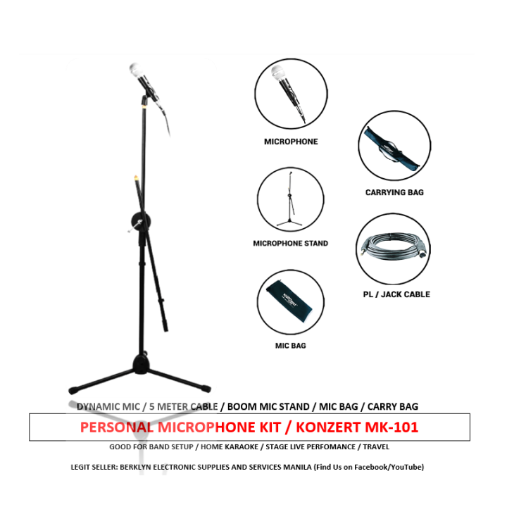 KONZERT MK-101 / PERSONAL MICROPHONE KIT / DYNAMIC MIC / 5 METER CABLE ...