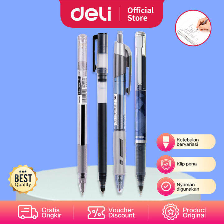Deli Ultra Smooth Ink Office Gel Pen / Pulpen Gel Tekan Menulis Lebih ...