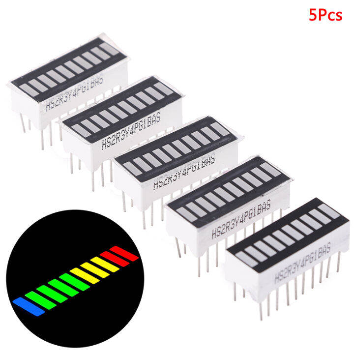 Sun 5 pcs 10 Segment สี LED bargraph INDICATOR DIP สีฟ้าสีเขียวสีเหลือง ...