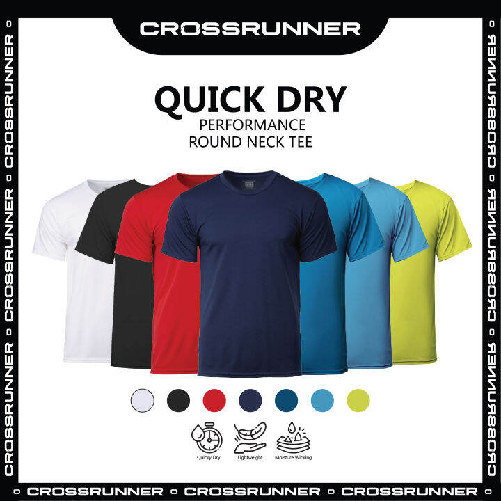Crossrunner Unisex Plus Jacquard Performance Tee Round Neckline Quick ...
