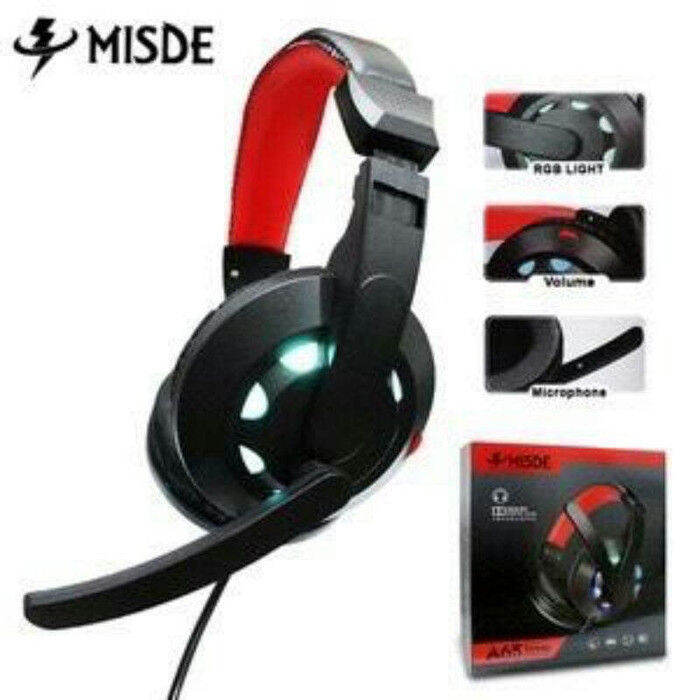 Headset Gaming Misde A65 LED ORIGINAL EARPHONE GAMING SUPER BASS [M8 ...