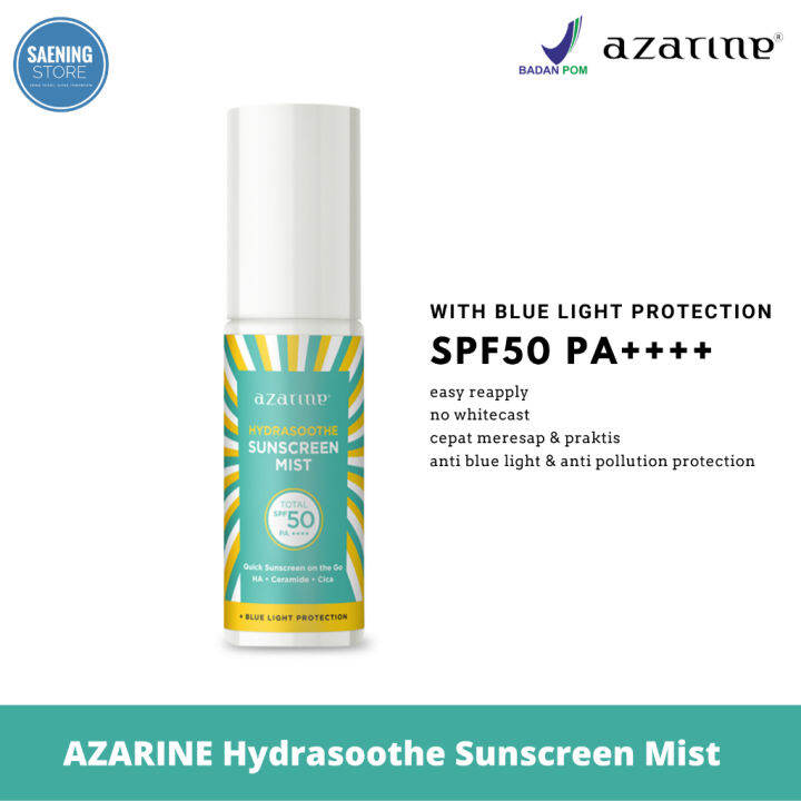 Azarine Hydrasoothe Sunscreen Mist SPF50 PA++++ 60ml reapply sunscreen ...