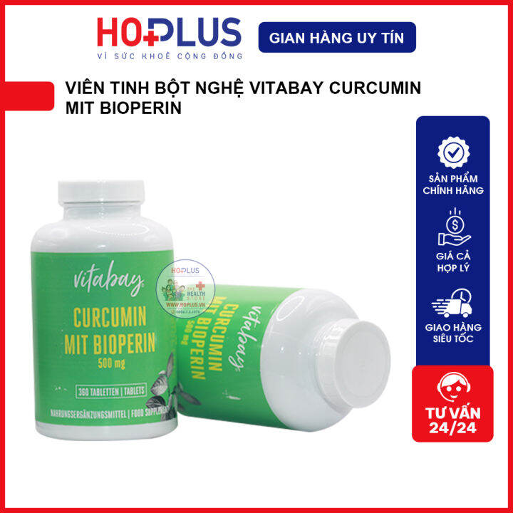 Viên tinh bột nghệ Vitabay Curcumin Mit Bioperin 500 mg, 120 viên ngăn ...