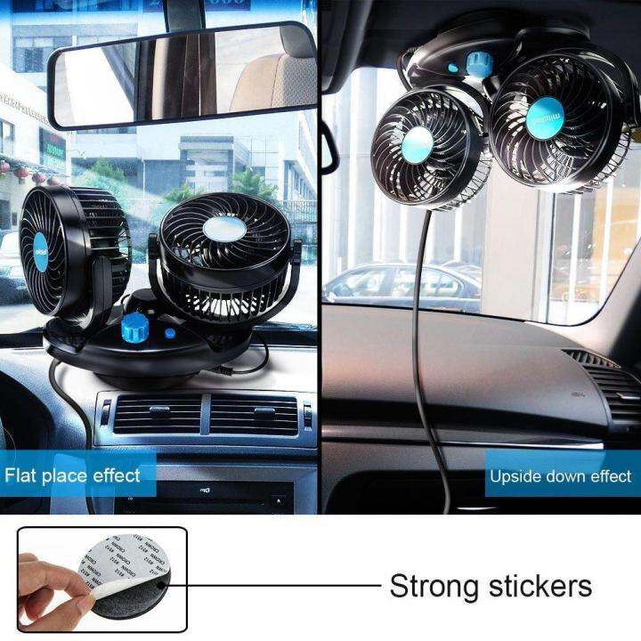 Double-Headed Vehicle Fan (Black) | Lazada PH