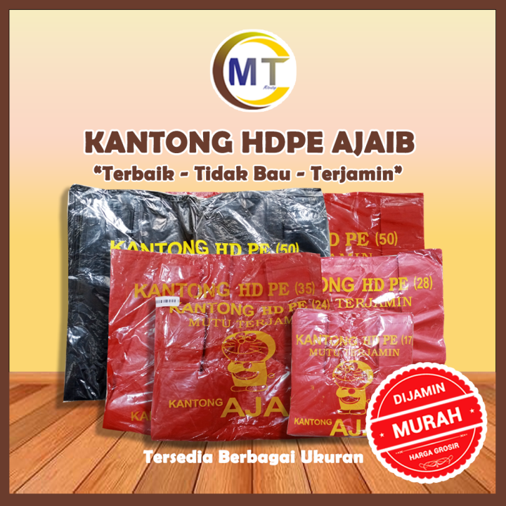 Kantong Plastik HDPE Merah Ajaib 1 pack Semua Ukuran 17, 24, 28, 35, 40 ...
