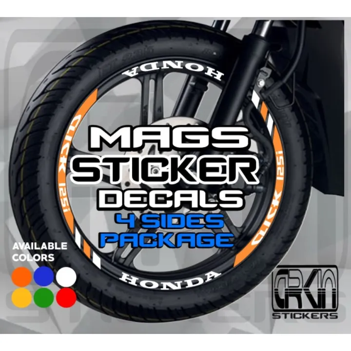 Click 125 mags sticker (set for 2 wheels front and back )dsn1 | Lazada PH