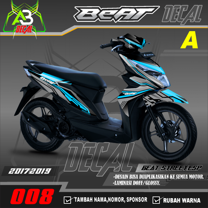 Decal Sticker Beat Street Esp 2017/2019 full body-Dekal Stiker Striping ...