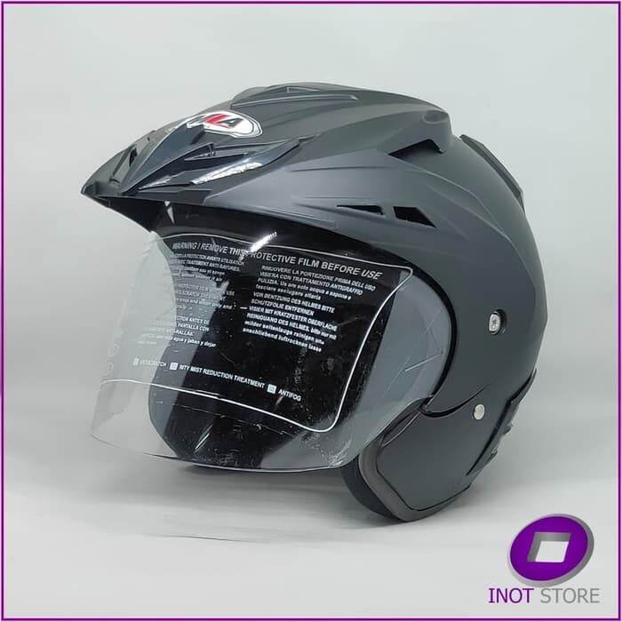 Helm Kaca Motor Half Face Dewasa SNI MLA Takachi Hitam Doff Dop Polos ...