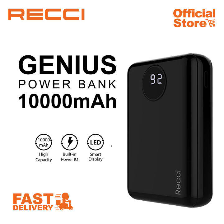 Recci - Power Bank - Genius Series - Black / RG-10000 | Lazada PH