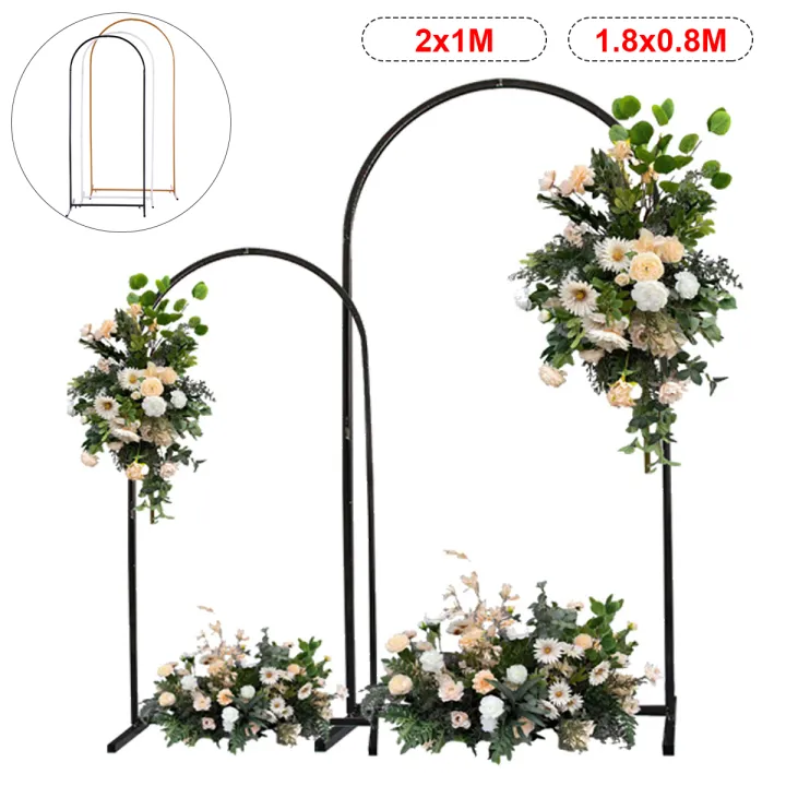 【Hearty Party Shop】Golden 1.8x0.8m Wedding Arch Props Arc Iron Art ...