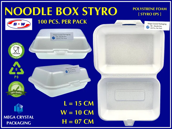 Styro / Disposable Noodle Box [ 50 Pcs. Per Pack ] | Lazada PH