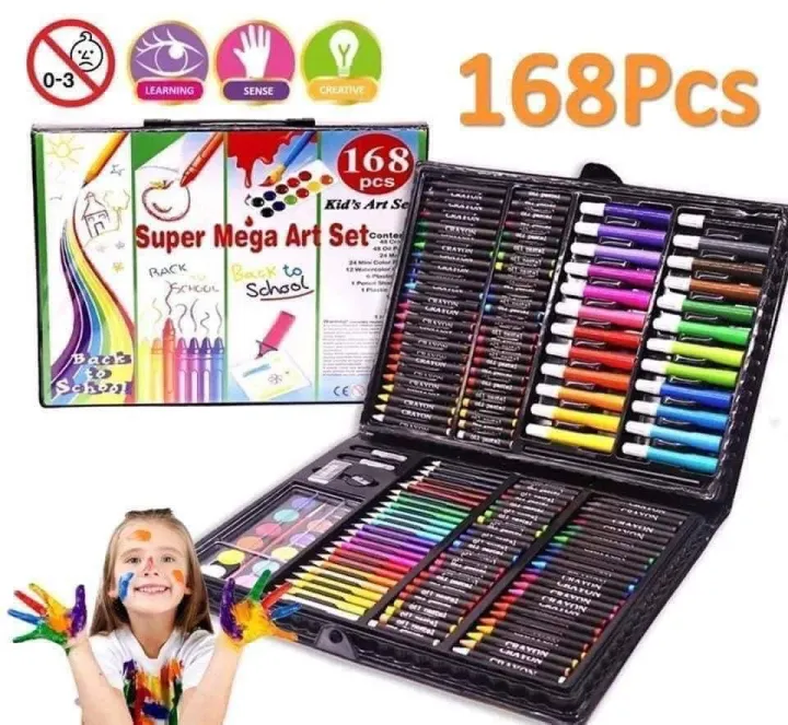 Super Mega Kid's ART Coloring Set | 168 Pcs Art set for kids Art set ...