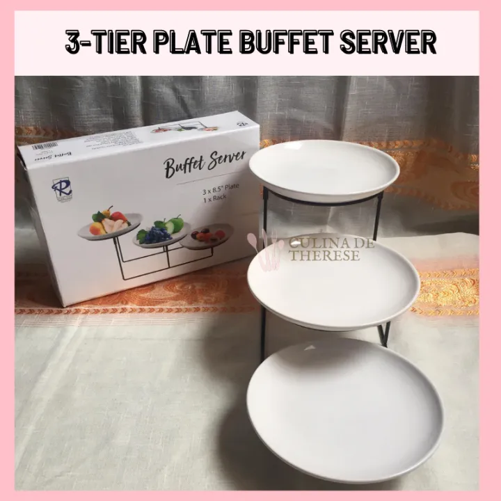 3-Tier Buffet Server Round Plate with Stand | Lazada PH