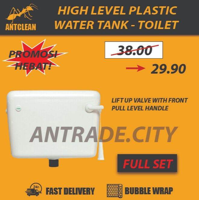 High Level Toilet Water Tank / Handle Plastic Cistern / Tangki Air ...