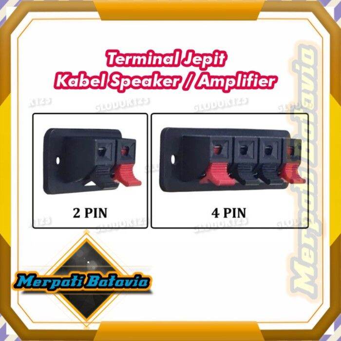 Terminal Kabel Jepit Kecil 2 4 Pin Speaker Ampli Box Mono Stereo 2P 4P ...