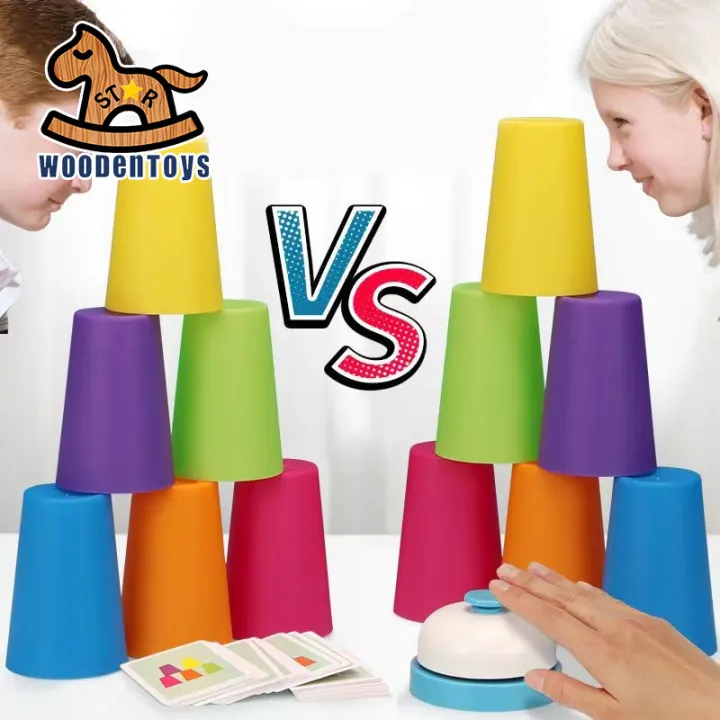 Stacking Cups - Color Sorting Toys for Toddlers - Primary Matching ...