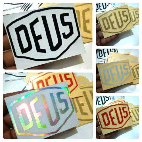 Stiker Aksesoris Motor Keren Logo Deus Cutting Body Samping Logo Kotak ...