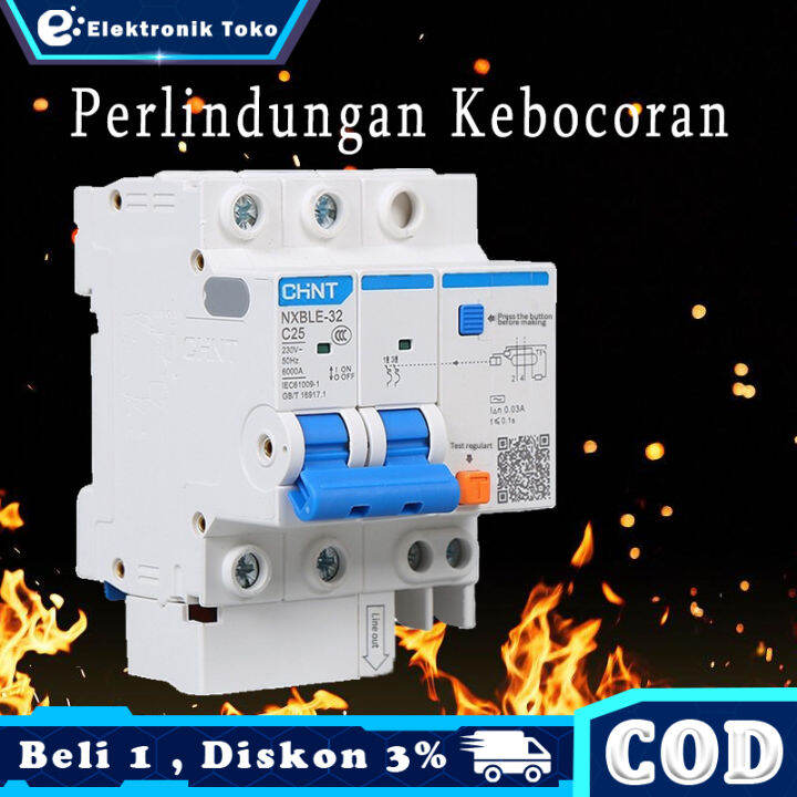 RCBO CHINT ELCB + MCB 1P+N 30MA 6A 10A 16A 20A 25A Cocok Untuk Aplikasi ...