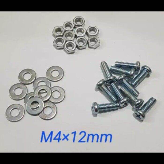 10set Baut mur ring JP kepala bulat M4 x 12 | Lazada Indonesia