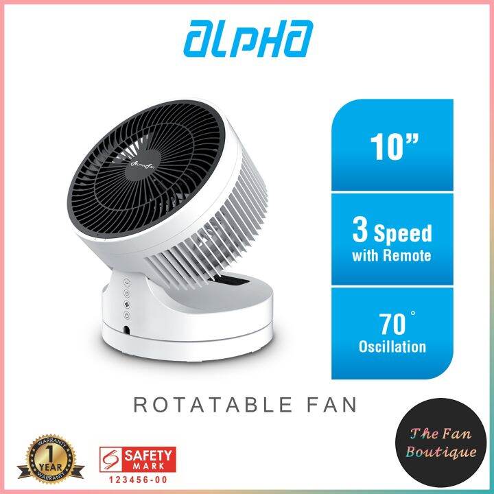 ALPHA Fan - Rotatable Fan 10 Inch Table Fan with 3 Blades (3 Speed ...