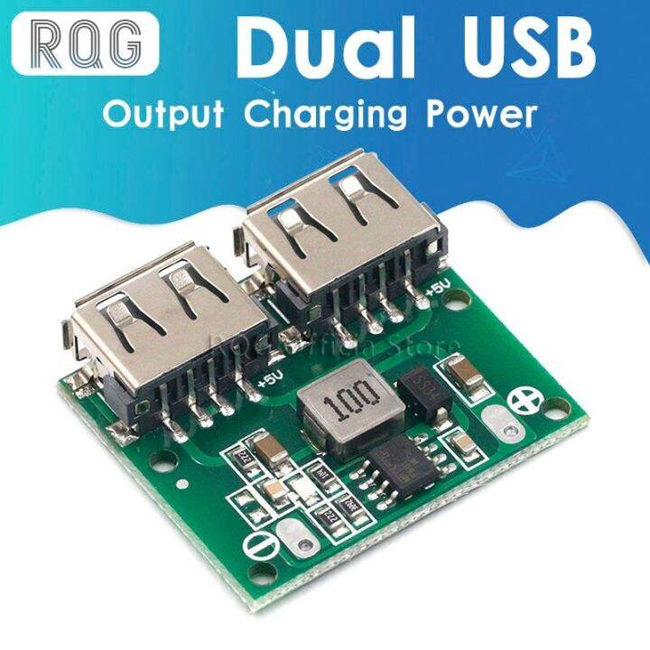Modul Stepdown DC-DC 6-26V Dual USB Output 5V 3A pcb hijau | Lazada ...