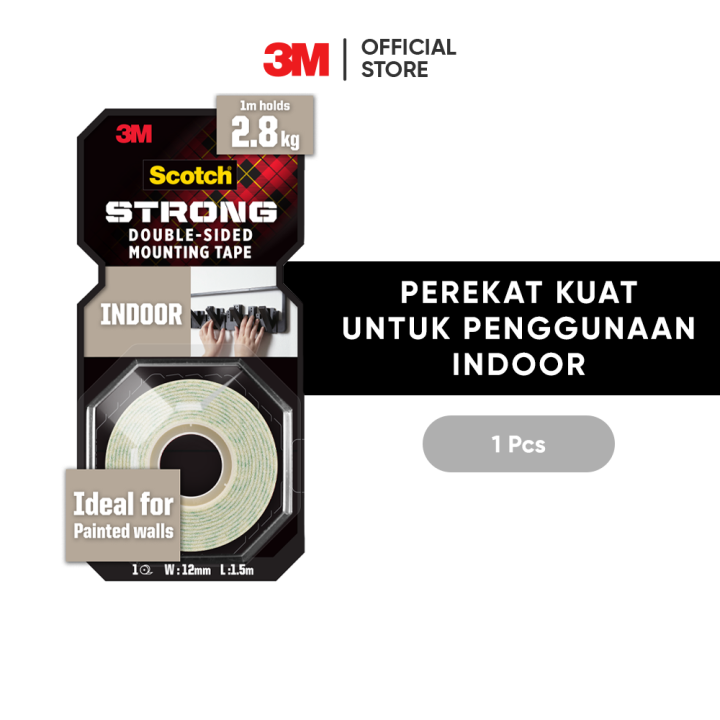 3M™ Post-it® Double Sided-Mounting Tape 110-S12, Strong, 1M menahan ...