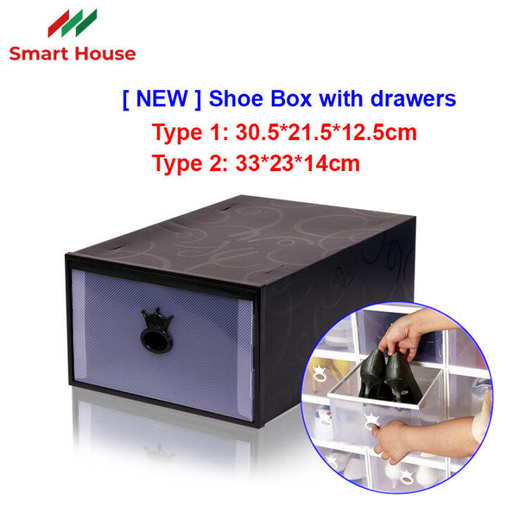 [Real image] Thickened clear color drawer storage box plastic shoe ...