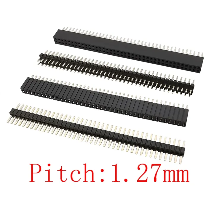 Pitch 1.27 mm Straight Single Row/Double Row Male Female Socket Pin Header PCB Board Connector ...