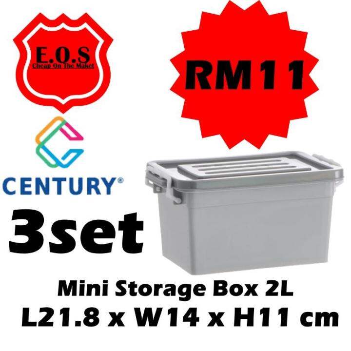 Century Mini Storage Box 2 Litres(3set) | Lazada