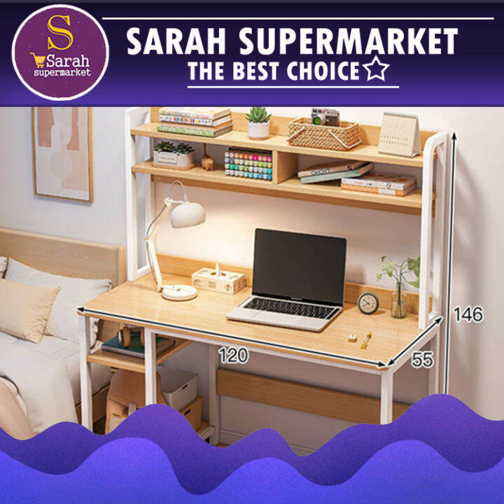 120CM Student Desk Bookshelf Table / Study Desk Simple / Computer Desk ...