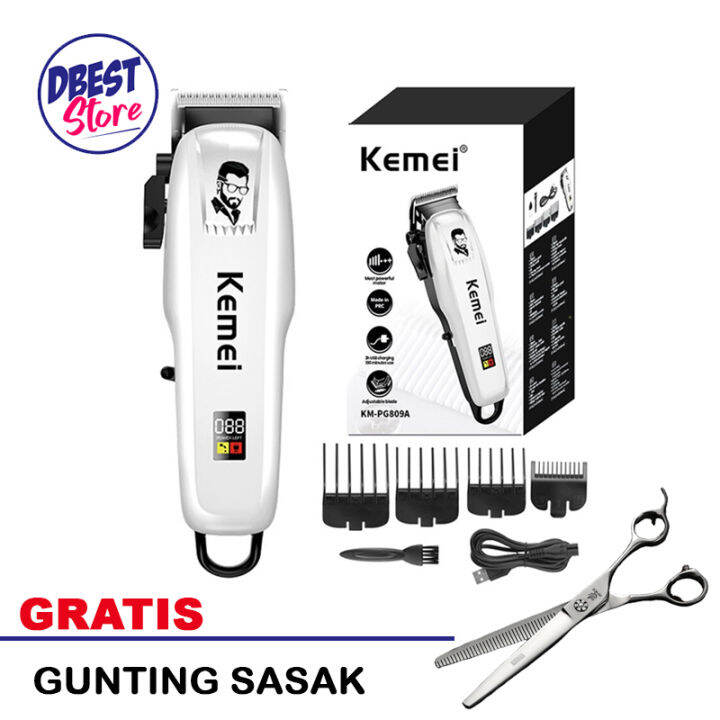 Hair Clipper Kemei KM-PG809A / KM 809A / KM PG809A Alat Mesin Cukur Rambut / Alat Potong Rambut ...