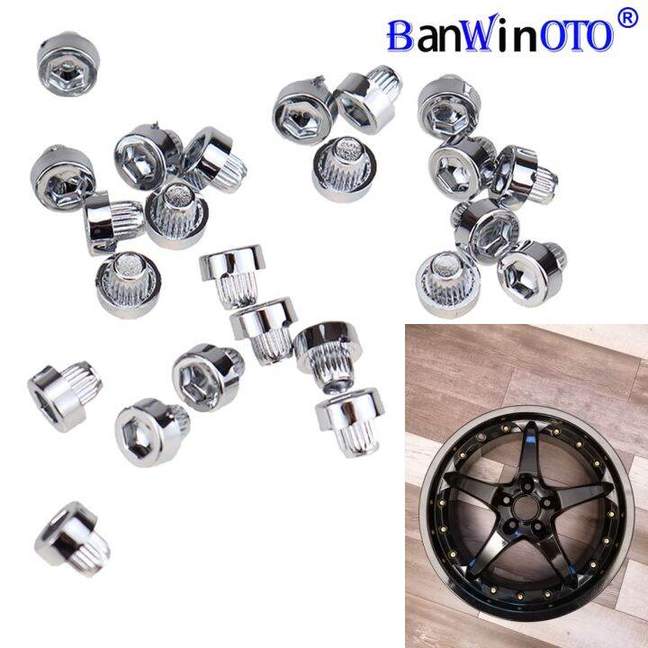 25 pcs/set 6.3mm Universal Plastic Car Wheel Rivets Nuts Studs Bolts ...