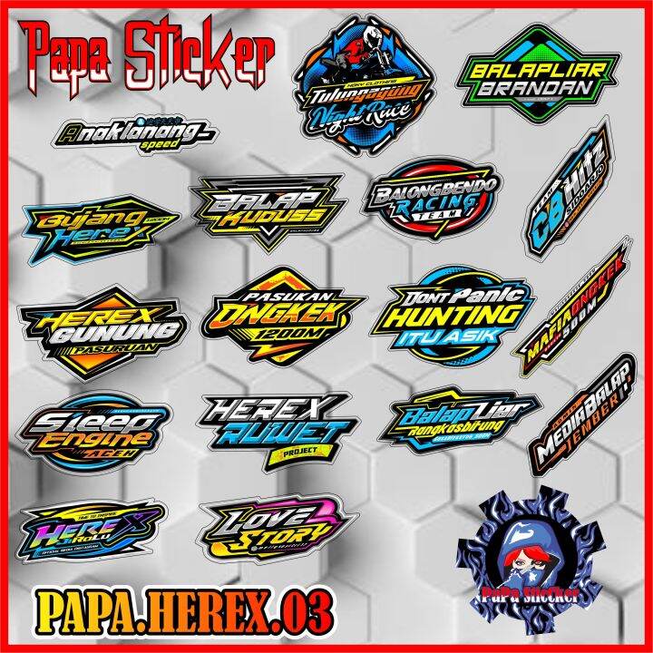 STICKER PACK HEREX THAILOOK, HONDA GANK, RACERTEES, SSS, RCB, DAYTONA ...