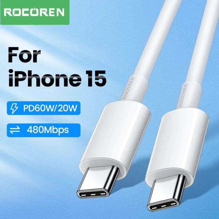 [Dây sạc type c iPhone15]Rocoren PD 20W loại USB C cáp cho iPhone 15 Pro Siêu USB-C Nhanh Chóng ...