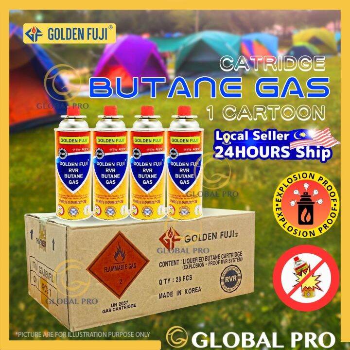 [28PCS] 1 Carton 230G YEEPI/ GOLDEN FUJI Butane Gas Cartridge Portable ...