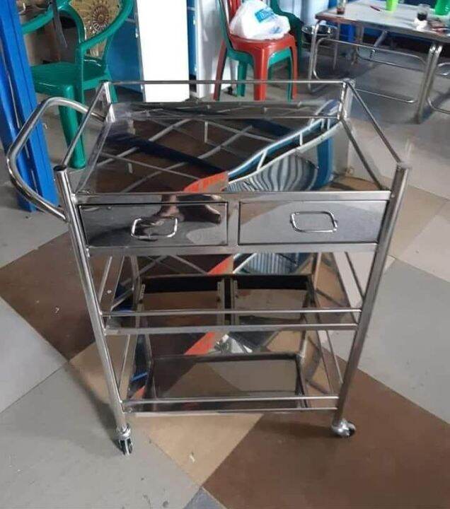 Trolley Instrumen Troli Instrumen 3 Rak Susun Laci Bahan Stainless ...