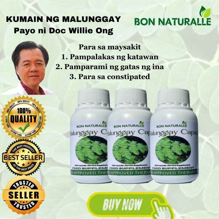Bon Naturalle Malunggay Capsule 100caps 400mg PURE MALUNGGAY CAPSULE ...