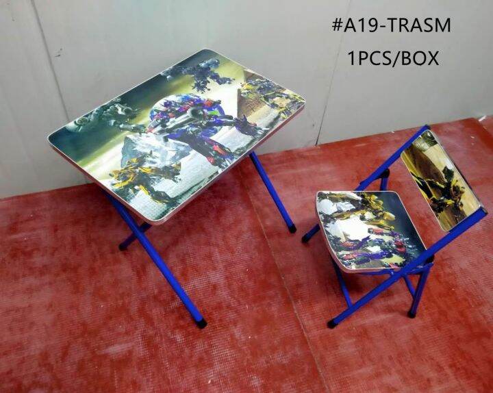 Student Table With Chair Foldable Study Table for Kids Set Cartoon ...