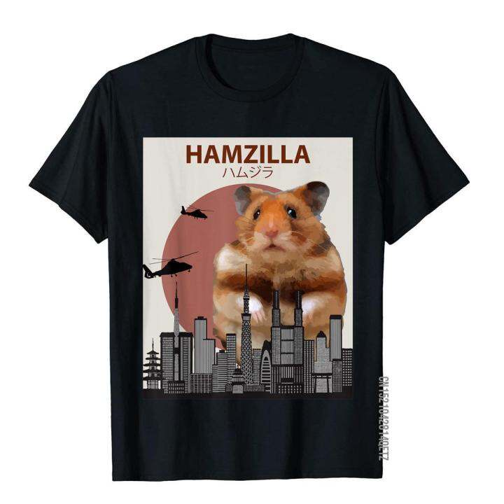 เสื้อยืดเสื้อยืดหนูแฮมสเตอร์ตลก Hamzilla-ของขวัญน่ารักสำหรับคนรักหนูแฮม ...