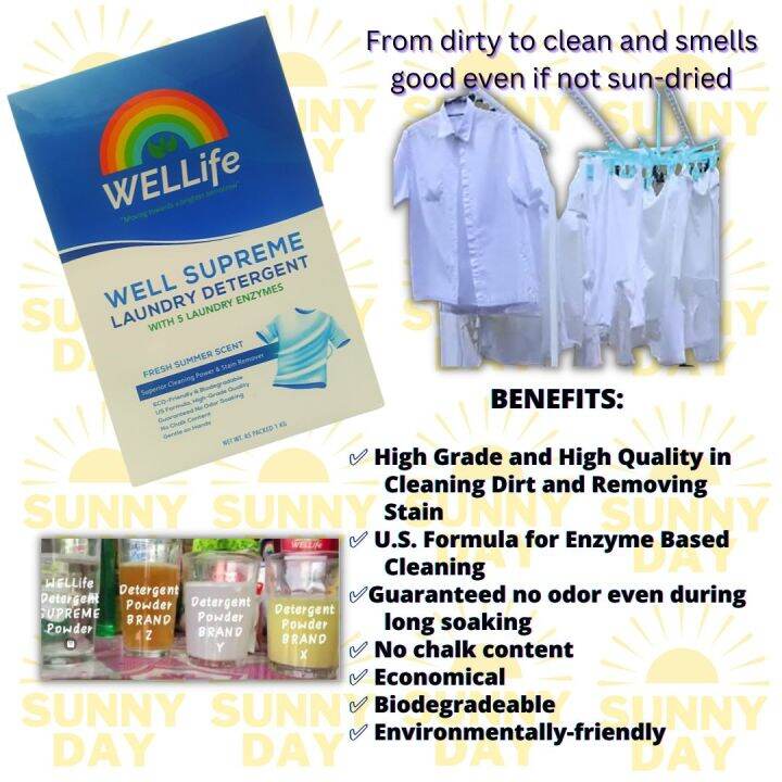 Wellife WELL Supreme Laundry Detergent 1 kg with Cleaning Enzymes by SUNNY DAY | Lazada PH