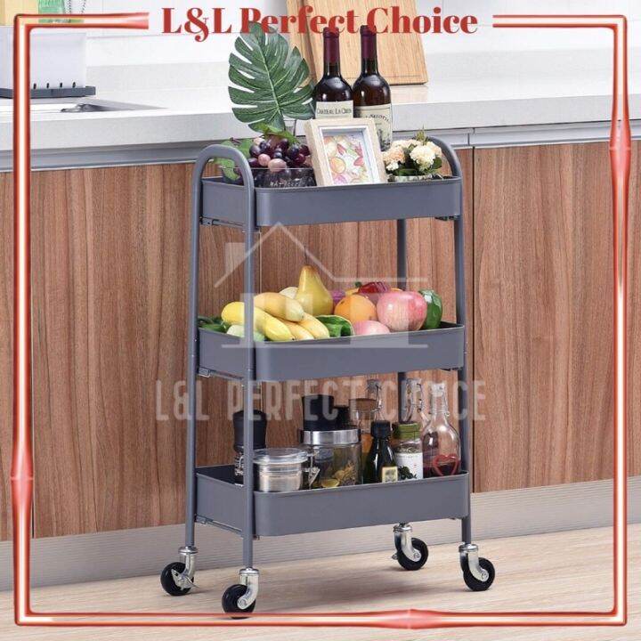 LL PERFECT Utility 3 Tier Storage Trolley/ Troli 3 Tingkat / 3层储物手推车 ...