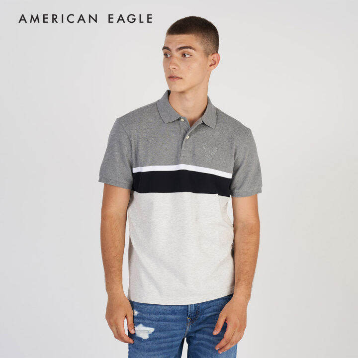 American Eagle Colorblock Icon Polo Shirt เสื้อโปโล ผู้ชาย คัลเลอร์บล็อค (EMTS 017-2555-006 ...