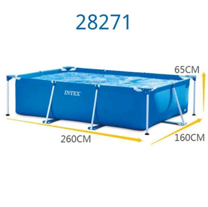 INTEX Rectangular Frame Pool for Adult Family Size Swimming Pool For ...